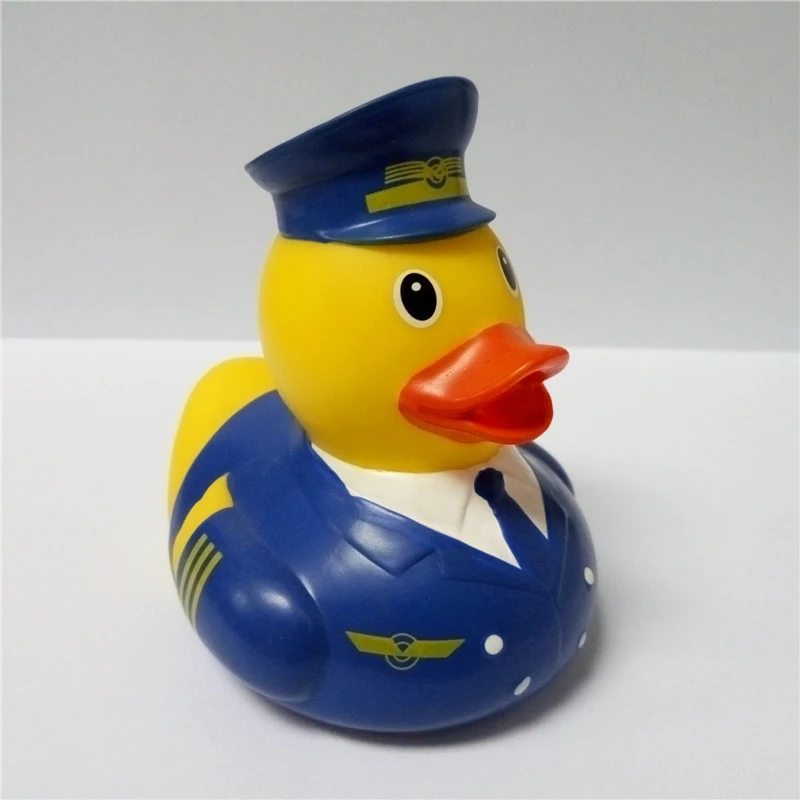 Airplane Captain Floating Pvc Bath Duck Toys,Command Pilot Rubber Ducks ...