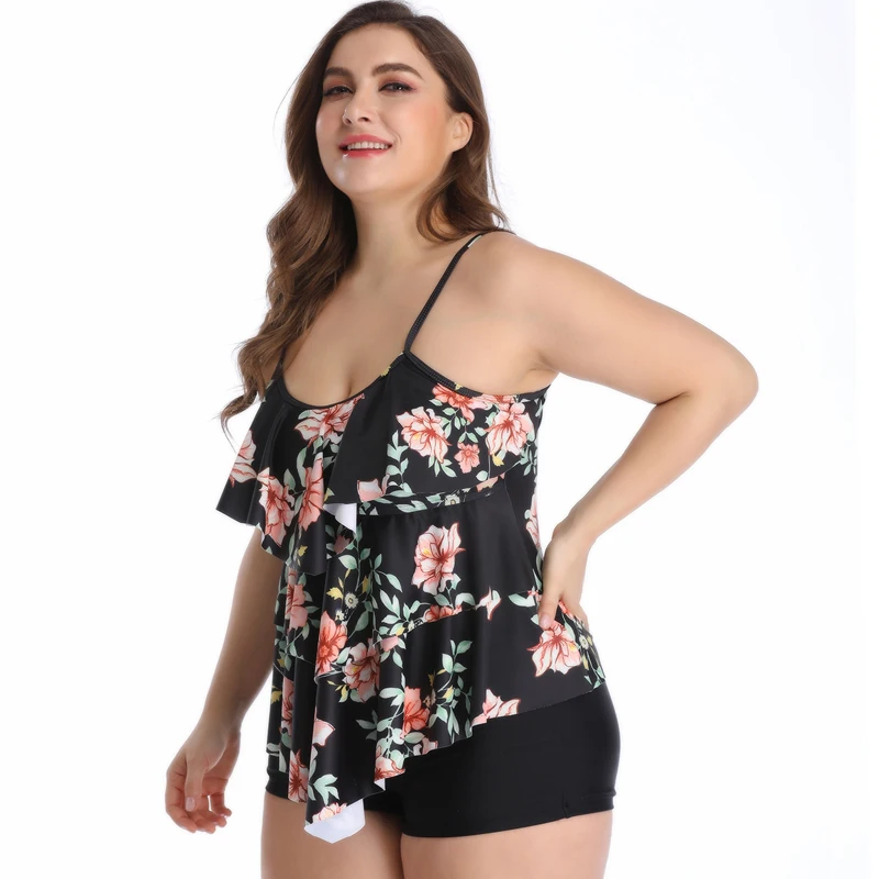 Women Plus Size S-3x Floral 2 Piece Tankini Swimsuit Bathing Suit - Buy ...