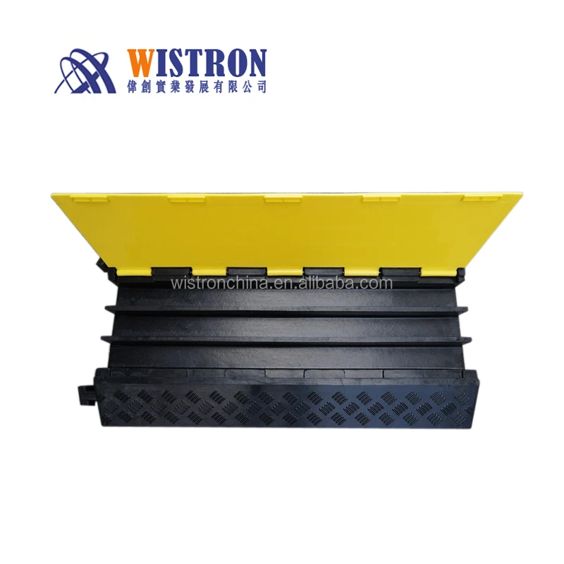 2 Channel PVC Rubber Mat Cable Cover Speed Humps Road Bump Cable ...