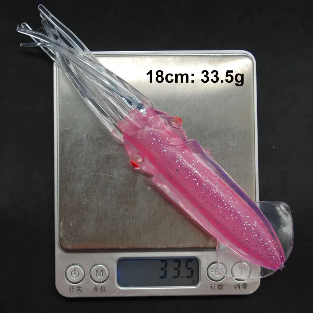 8pcs/bag 18cm Soft Squid Fishing Lures For Jigs Mixed Color Big Game Fishing Luminous Squid ...