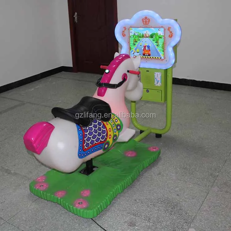 High Profit Kids Coin Operated Game Machine Crazy 3D Rocking Horse
