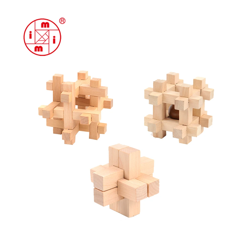 Wood Interlocking Puzzle - Brain Teaser for All Ages