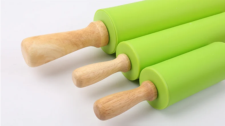 Colorful Large Silicone Rubber Rolling Pin Adjustable With Wooden ... Colorful Large Silicone Rubber Rolling Pin Adjustable With Wooden ...