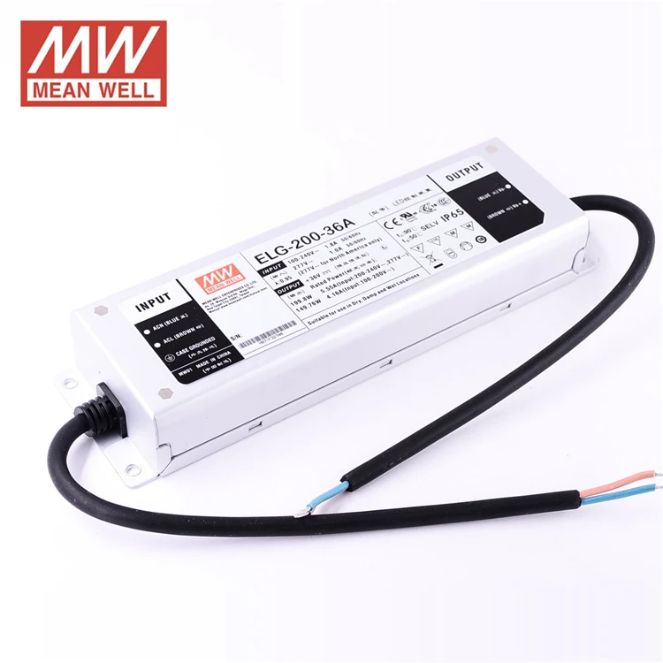 200w 24v Led Driver 0-10v Dimming Mean Well Elg-200-24b Waterproof Led ...