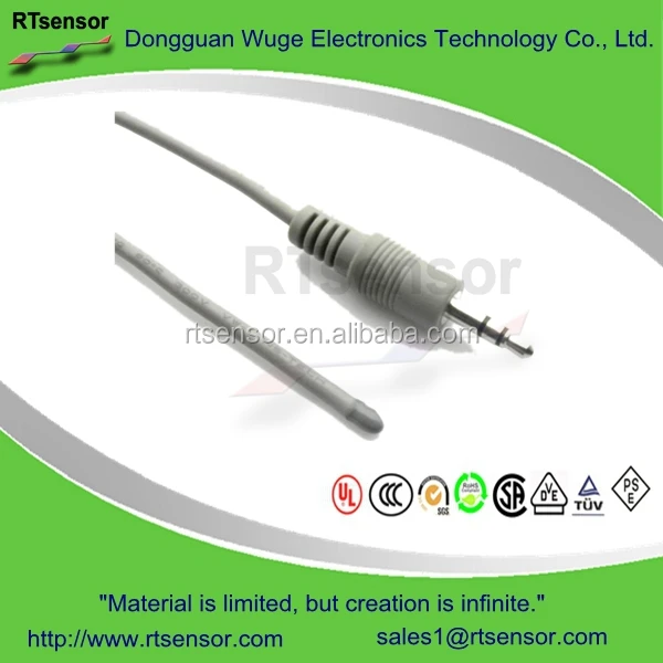 1m 3.5mm Dual Track Jack Plug Ntc Thermistor Medical Temperature Probe ...