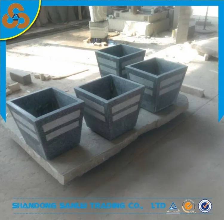 Garden Stone Square Shape Planter Pot for Sale - Decorative Vase