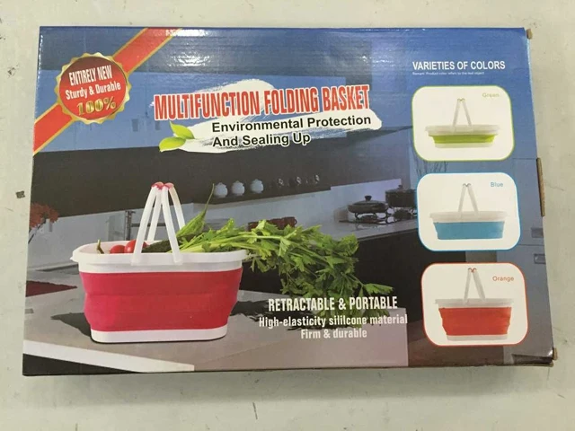 Eco-friendly Silicone Collapsible Shopping Basket Collapsible Plastic ...