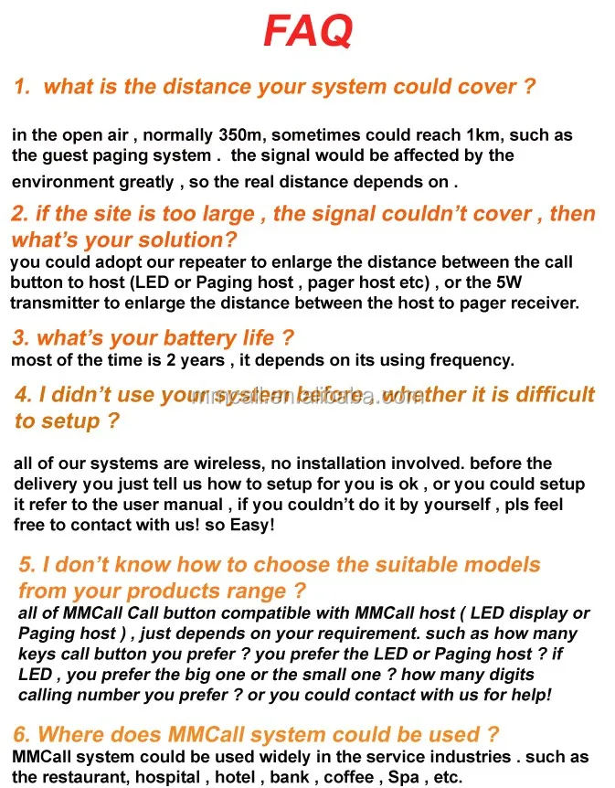 MMCALL Industrial Paging System Call button Pager Wrist Watch pager ...