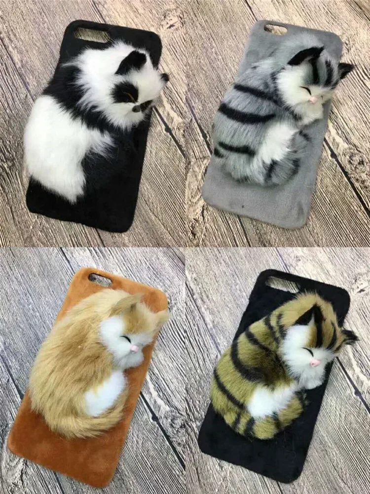 Lovely Girl Like Warm Fur Doll Plush Animal Back Cover Case For Iphone ...