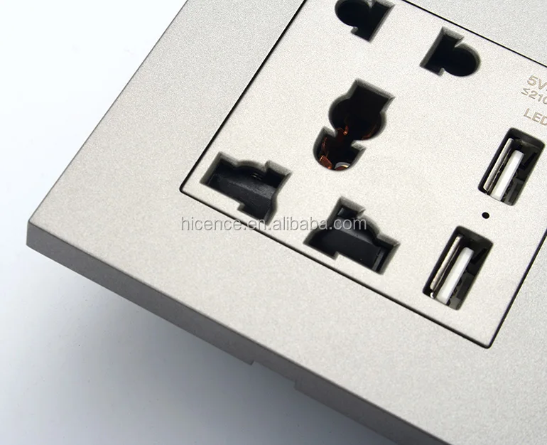 Universal Power Socket 2 Usb 4 Panels Connected Push Button Switch 5 ...