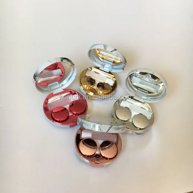 Round Contact Lens Display Case With Marble Designs Could Printing ...