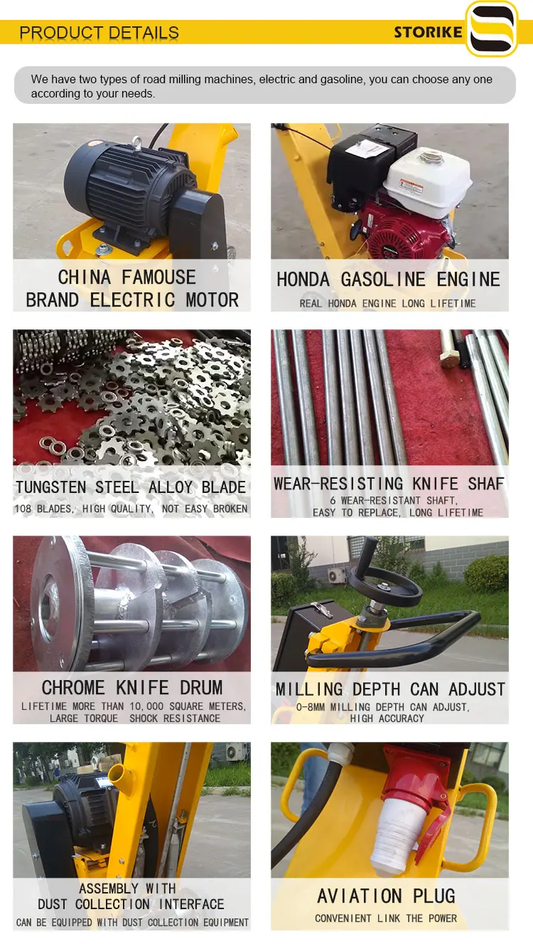 Road Asphalt Milling Machine Concrete Scarifier With Carbide Blades ...