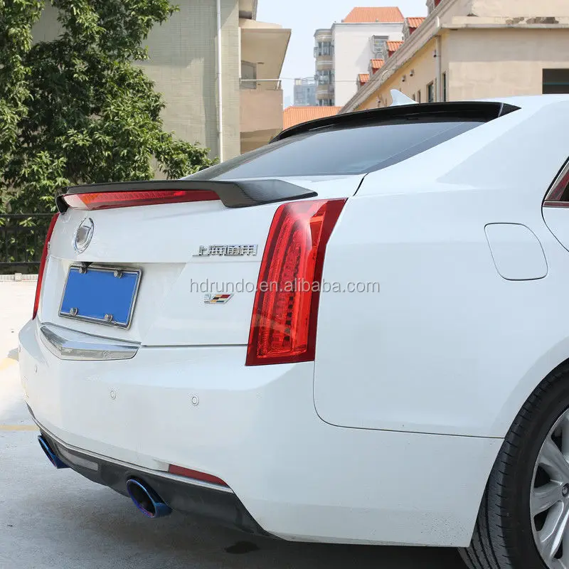 V Type Real Carbon Fiber Rear Trunk Wing Spoiler Fit For Cadillac Ats ...