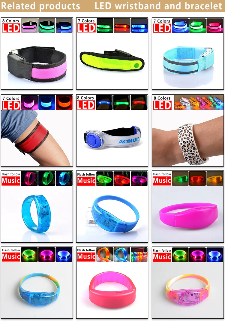 Sound Sensor Concert Music Activated Led Glowing Bracelet For Kids Man ...