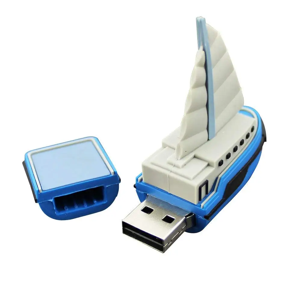 Sailing Ship Boat 64gb Usb 2.0 Flash Drive Cartoon Silicone Shape ...