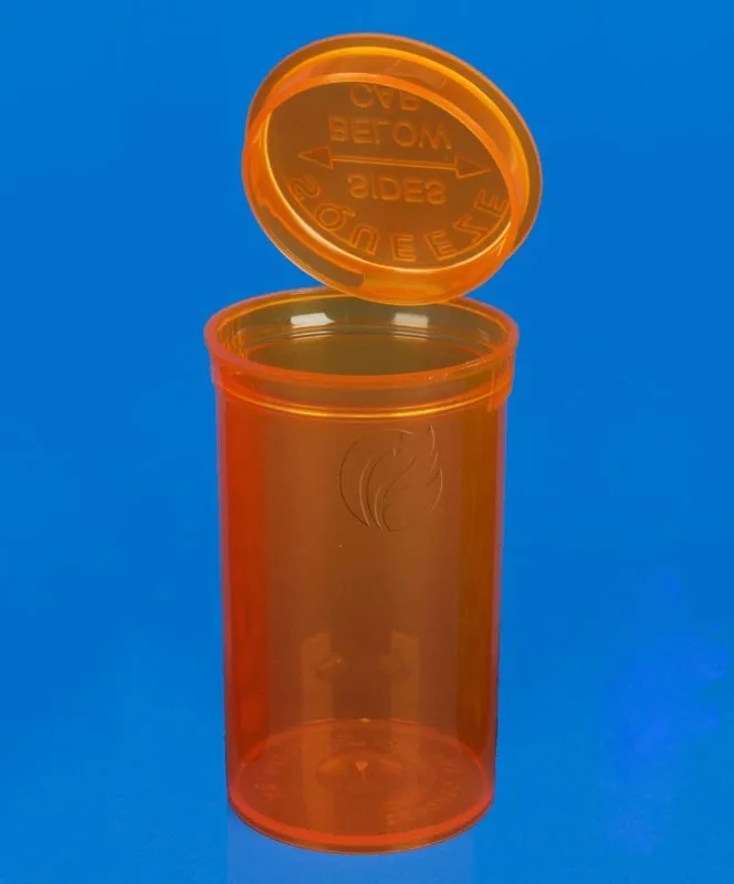 90 Dram Weed Containers Child Resistant Vial In Lemon Pop Top Bottles ...