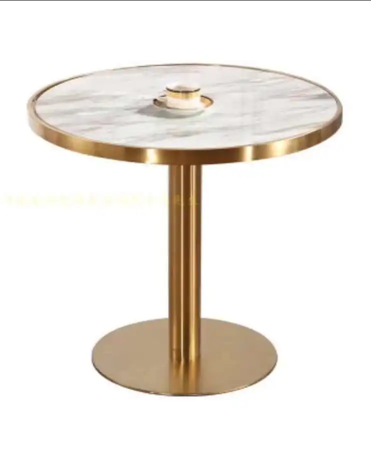 Rectangle Marble Top Brass Gold Stainless Steel Base Bistro Table - Buy ...