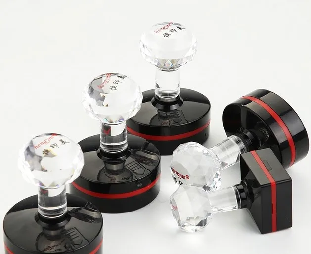 Custom Acrylic Crystal Handle Flash Stamp - Self Inking