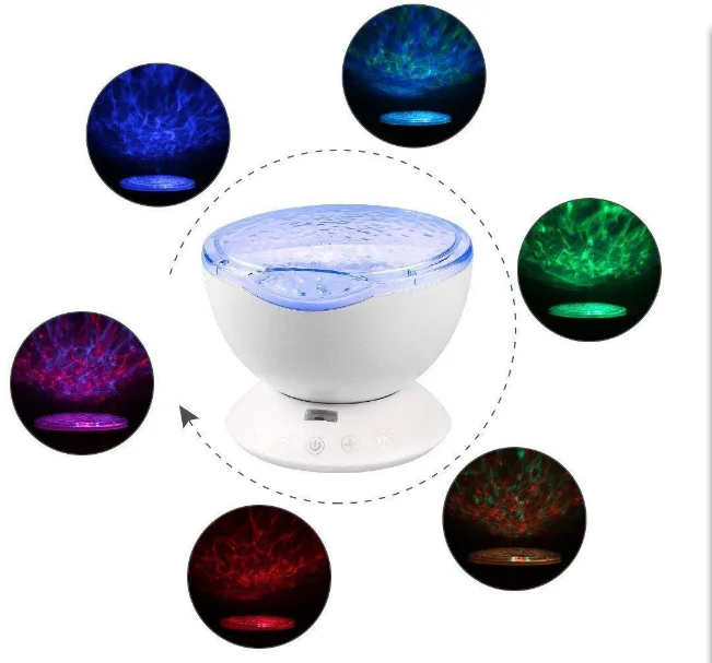 Hot Remote Control Ocean Wave Projector 12 Led &7 Colors Night Light ...