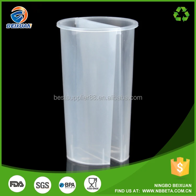700ml Dual Cup Pp Double Shared Plastic Cup Split Boba Tea Cup For ...