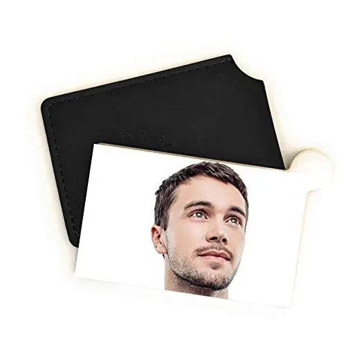 Stainless Mini Pocket Mirror With Pu Leather Sleeve - Buy Makeup Mirror ...