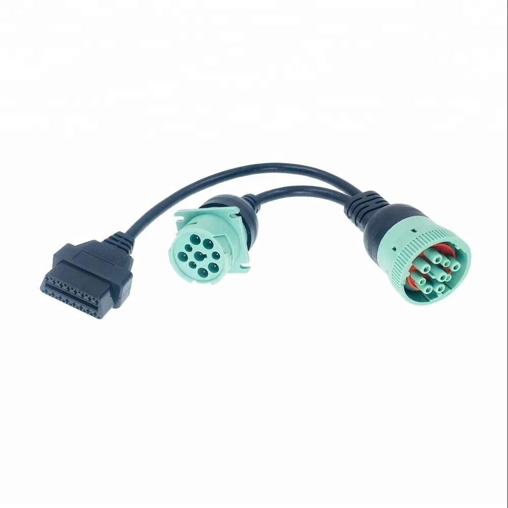Type 2 Green J1939 To Obdii Splitter Y Cables Obdii Adapter J1939 - Buy ...