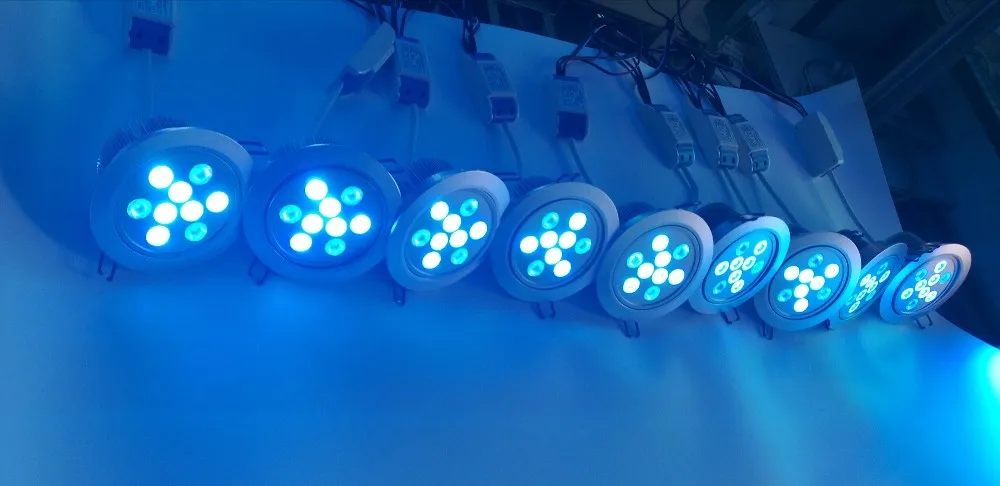 Luxgreen Adjustable 24VDC 9*3W DMX 3IN1 Rgb+white LED Downlight