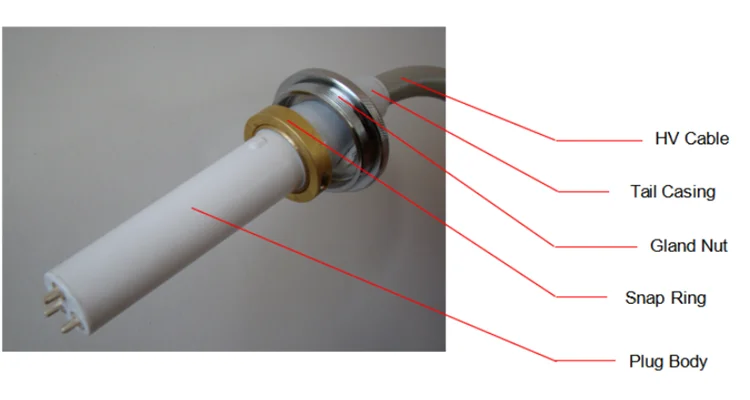 X-ray Use High Voltage Cable 3 Pin 75kvdc- 90kvdc For Xray Generator ...