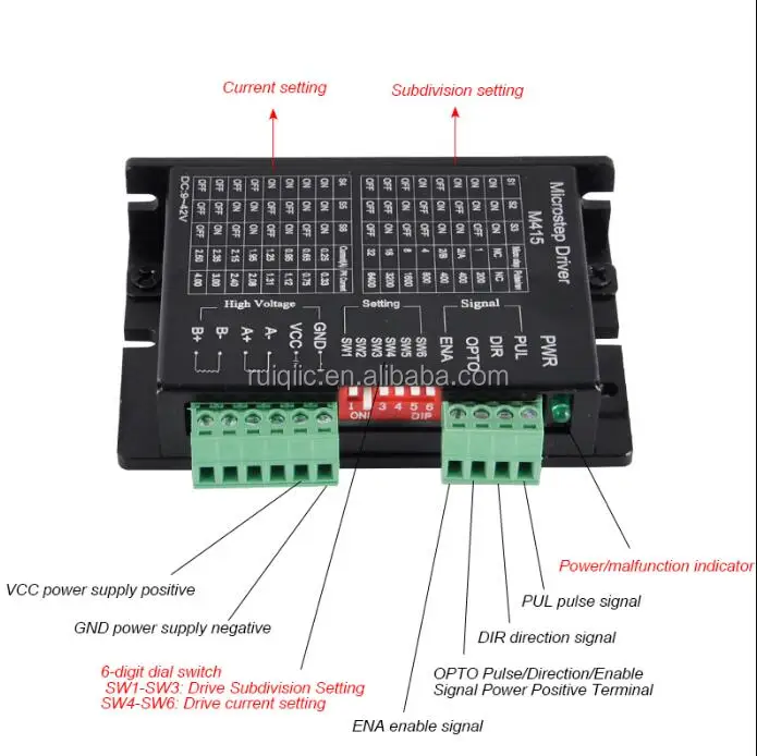 42步进电机专用驱动M415电流4.0A时32分部门42/57步进电机驱动器| Alibaba.com