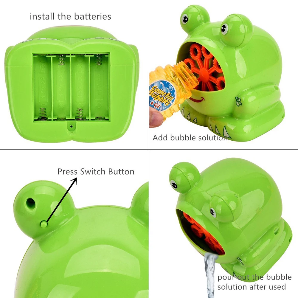 Funny Frog Shape Plastic Bubble Maker Machine For Kids - Buy Bubble ...