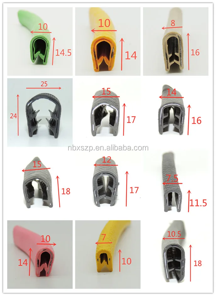Flexible PVC U Channel Edge Trim for Sheet Metal & Glass