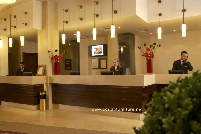 Custom Sized Colorful Red Hotel Check In Counter - Buy Hotel Reception ...