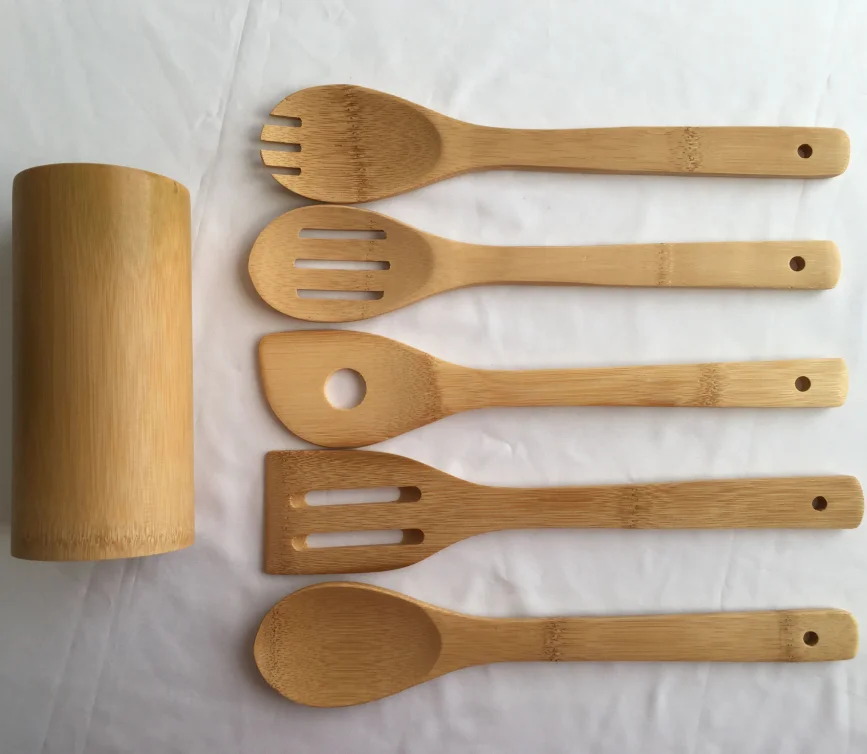 High Quality Carbonized Color Bamboo Kitchen Utensils Kitchenware ...