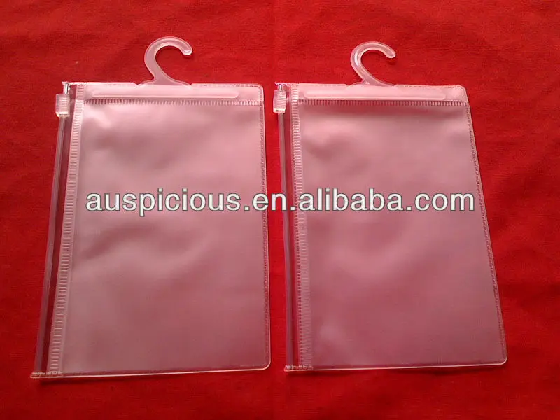 Snap Button Plastic Bag with Hanger - Garment PVC Bag