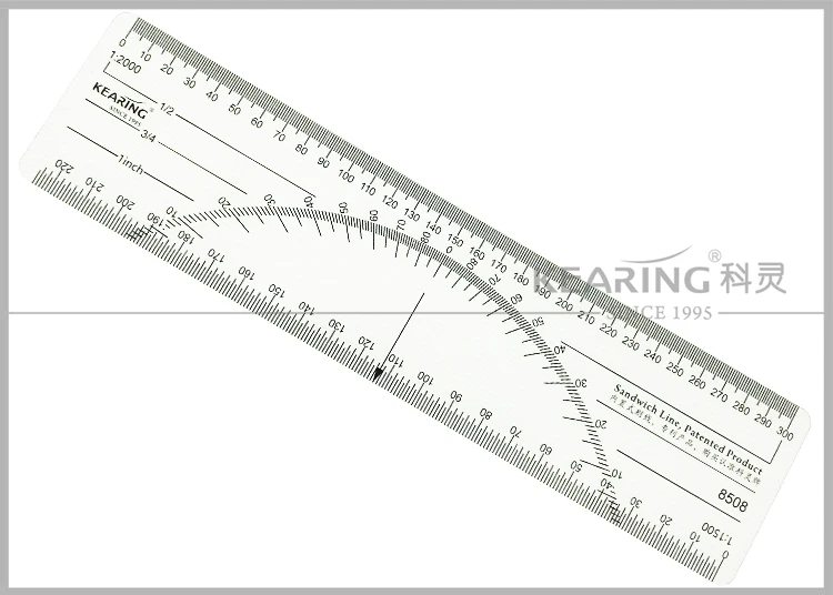 Flexible Straight Plastic Engineer Scale with Protractor in Sandwich ...