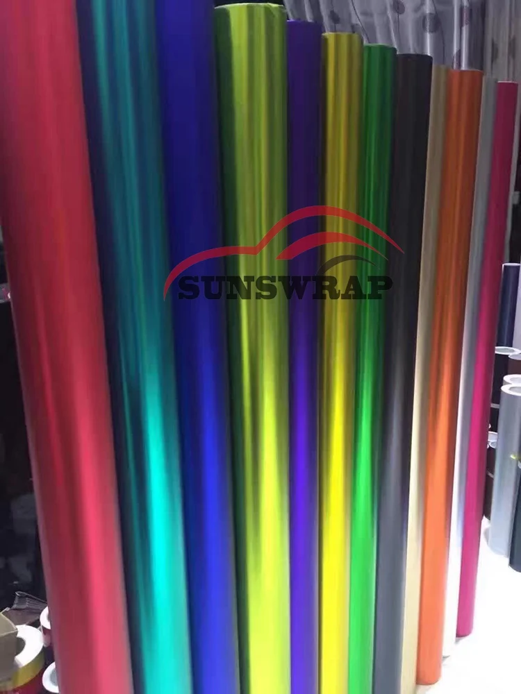 Premium Red Satin Chrome Vinyl Wrap With Air Bubble Free For Car Wrap ...