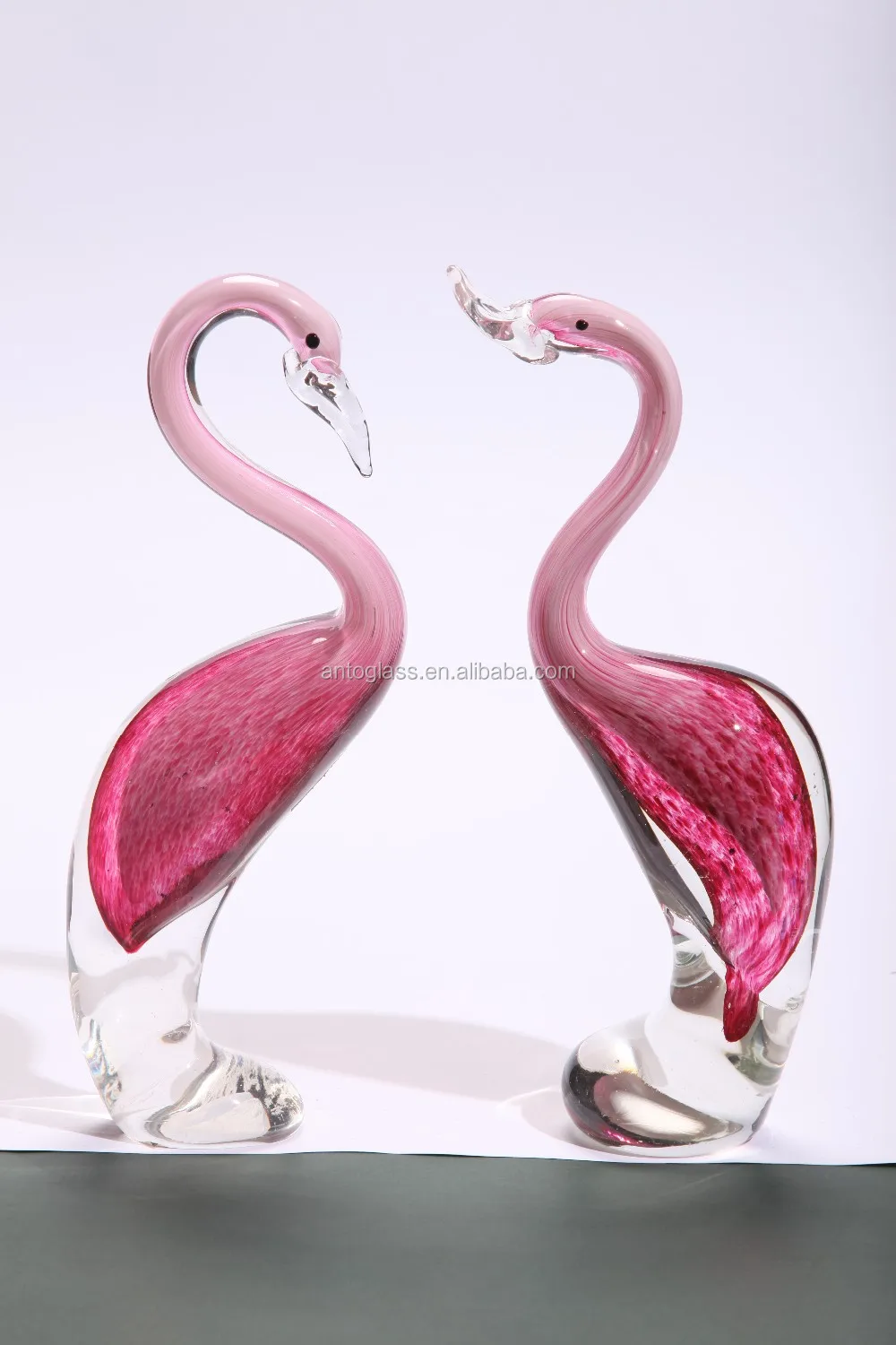 Art Glass Figurine Glass Pink Flamingos Glass Decoration - Buy Pink ...