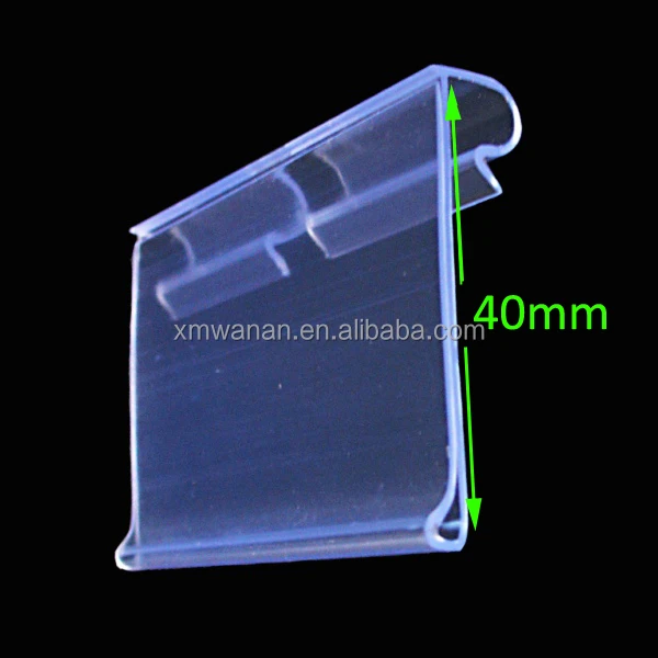 Clear Pvc Supermarket Shelf Talker For Euro Hook 40 Mm Ticket Hanging ...