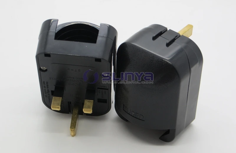 Round 2 Pin Eu Plug 4.0 Mm To Removable 3 Pin Uk Converter Ac Power ...