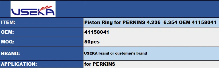 Piston Ring For Perkins 4.236 6.354 Oem 41158041 - Buy Piston Ring ...