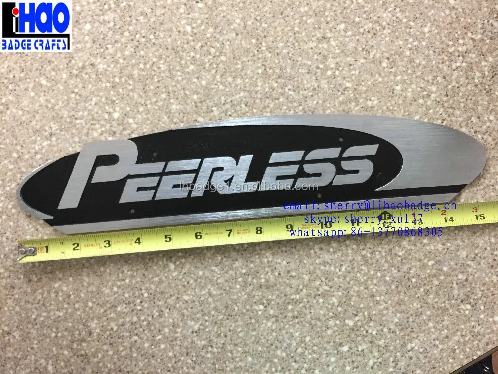 Aluminum Sticker Custom Shape Metal Badge Nameplate Brushed Aluminium ...