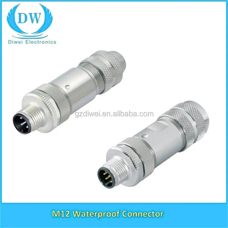 Waterproof Bulkhead Electrical Connector Round 4pin Power Plug M12 ...