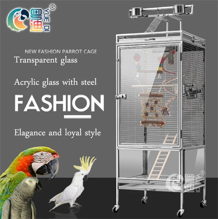 Bc601 China Factory Transparent Acrylic Glass Pet Cages With Stainless ...