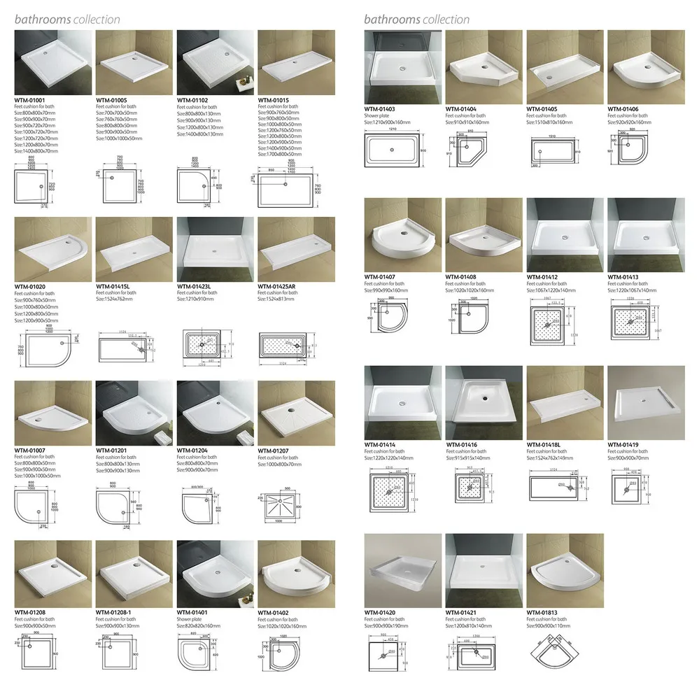 Large Fiberglass Tile Flange Rectangle Shape American Standard Shower ...