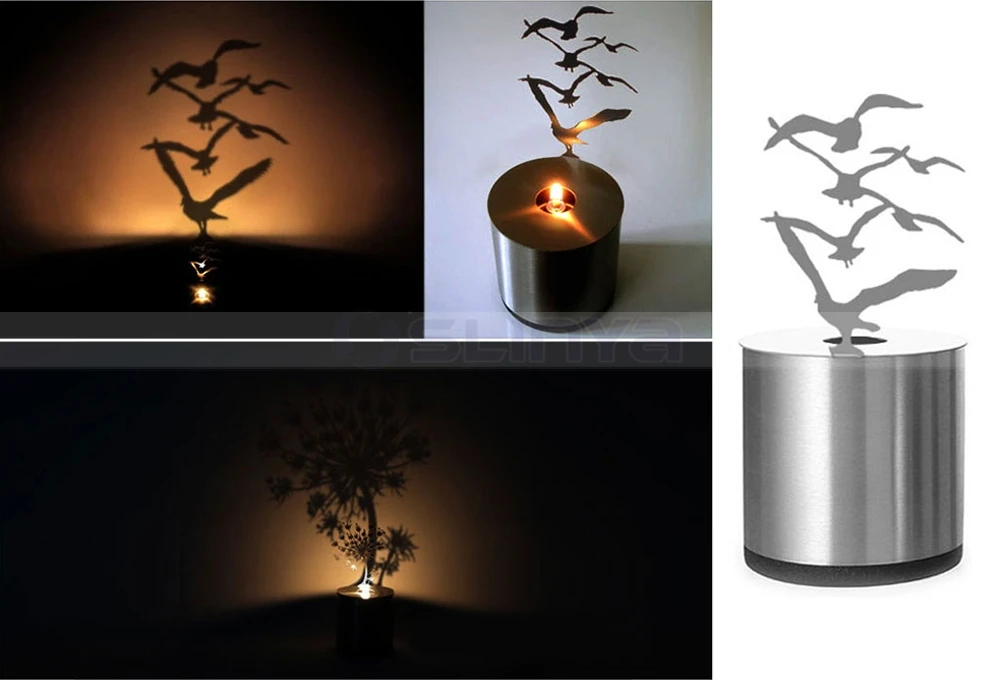 Candle Shaped Shadow Projection Lamp Tree Led Night Light For ...