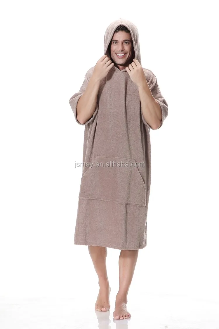 Adult Hooded Poncho Cotton Terry Beach Towel Man Watersport Beach ...