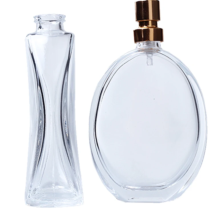 50ml Clear Oval Flat Perfume Bottle Glass Home Fragrance Pen Shape ...