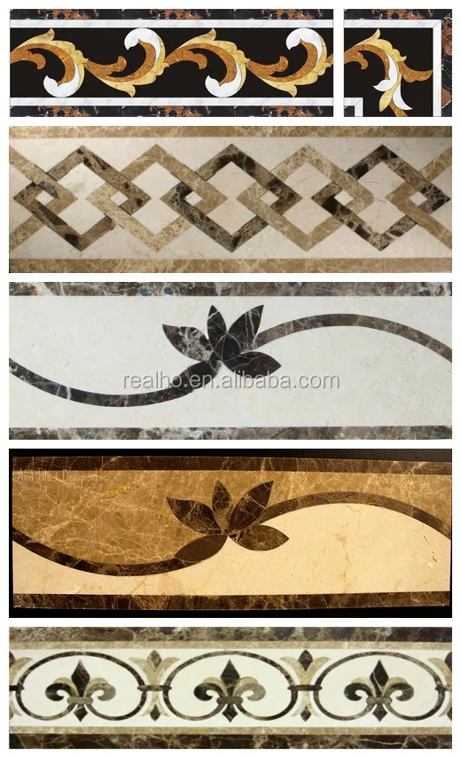 Waterjet Border Pattern Patti Stone Marble For Flooring Corner ...