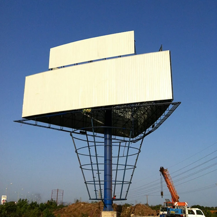 Outdoor Advertising Three Sides Unipole Billboard Sign Structure - Buy ...
