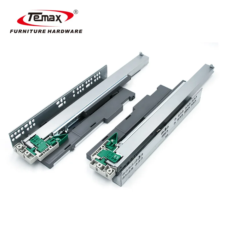 Push Open Soft Close Rail Undermount Drawer Slides by TEMAX
